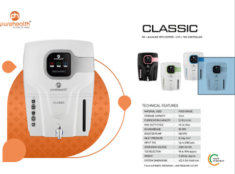 pure health CLASSIC 12 L RO + UV + UF Water Purifier - pure health ...