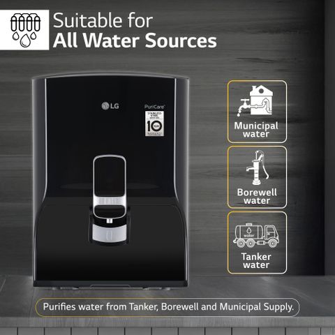 LG WW132NF 8 L RO Water Purifier Dual Protection Airtight Stainless ...
