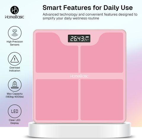 HOMEBASIC Digital Body Weight Machine with LCD Display & 180kg Capacity ...