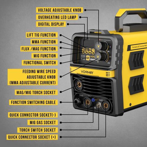 iBELL VORMIR VR M200-22, 200A, 220V, MMA/MIG/MAG/TIG Lift, VRD, IP21S ...