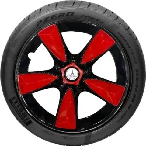 ALPINEZO CAR WHEEL CAP/WHEEL COVER MAPPLE DEGINE "RED_BLACK_AND_MIDDLE ...
