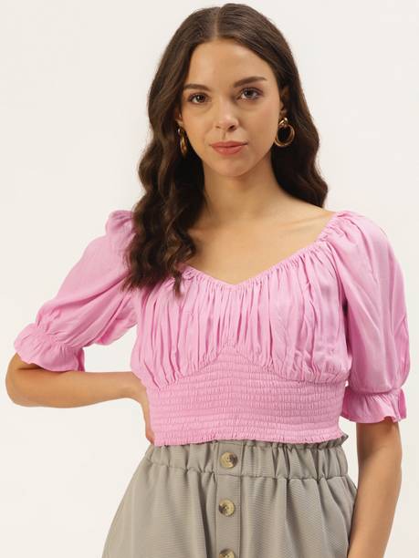 Pink Crop Top - Buy Pink Crop Top online at Best Prices in India ...