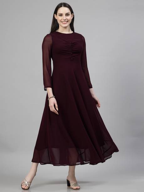 Wine Color Dress - Buy Wine Color Dress online at Best Prices in India ...