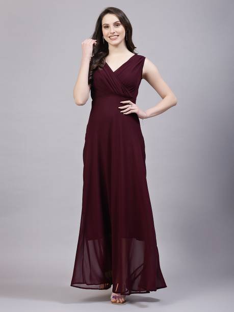 Wine Color Dress - Buy Wine Color Dress online at Best Prices in India ...