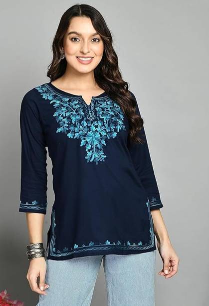 Chikankari Short Kurti - Buy Chikankari Short Kurti online at Best ...