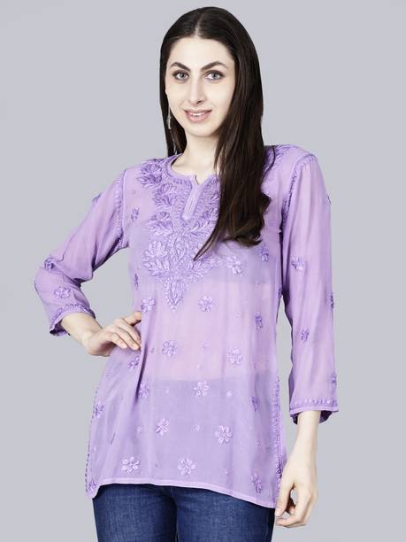 Chikankari Short Kurti - Buy Chikankari Short Kurti online at Best ...