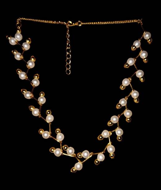 Gold Pearl Necklace - Buy Gold Pearl Necklace online at Best Prices in ...