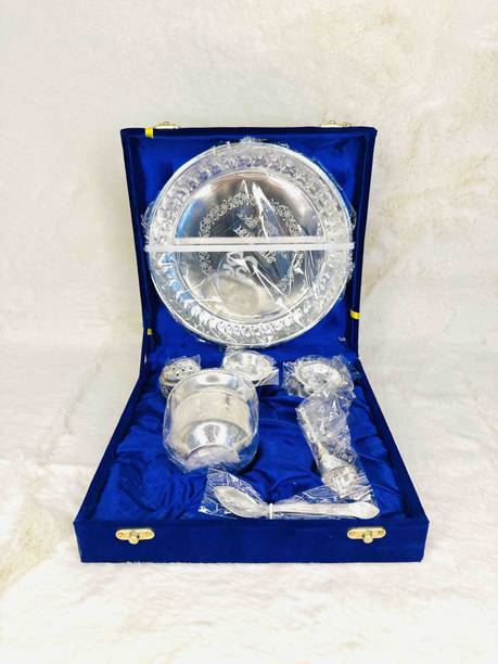 Silver Plated Pooja Thali: Buy Silver Plate for Pooja Online in India ...