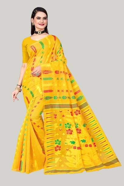 Yellow Jamdani Saree - Buy Yellow Jamdani Saree online at Best Prices ...