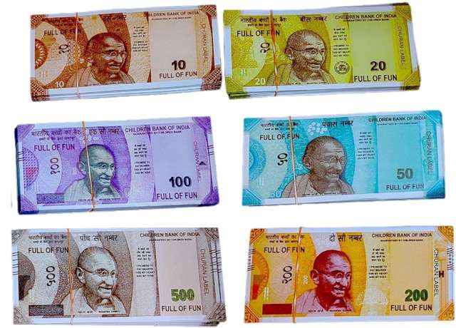 10-20-50-100-200-500 Children Play Fake Currency Notes (100 Notes Gag ...