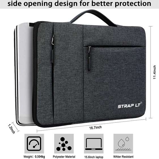StrapLt Laptop Bag Sleeve Case Cover for 15.6-16 Inch Laptop,Protective ...