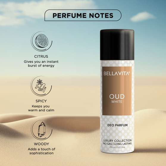 Bellavita OUD WHITE Deo Parfum Combo|Long lasting deodorant with Woody ...