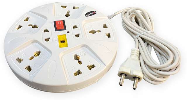 ShopGlobal 6 Amp Multi Plug Point Strip, Cord (3.6 Meter) Wire ...