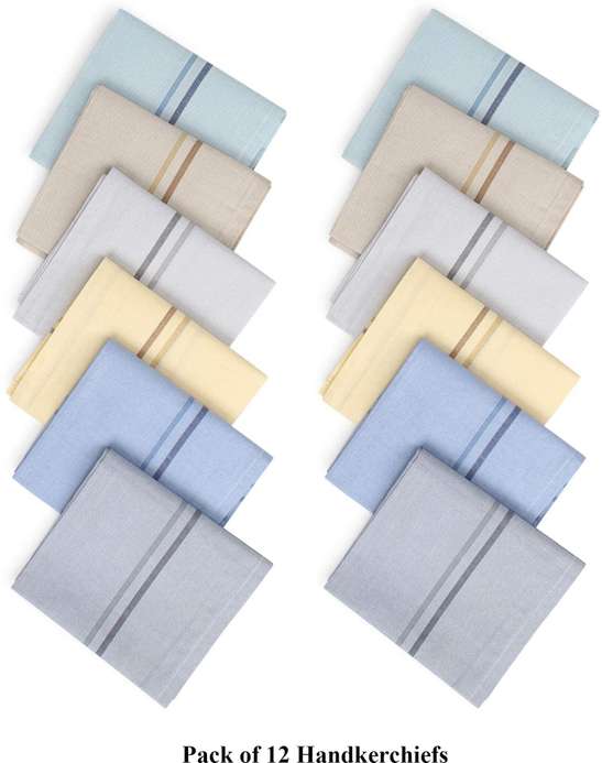Men's 100% Cotton Light Colour Striped (Pack of 12) ["Multicolor ...
