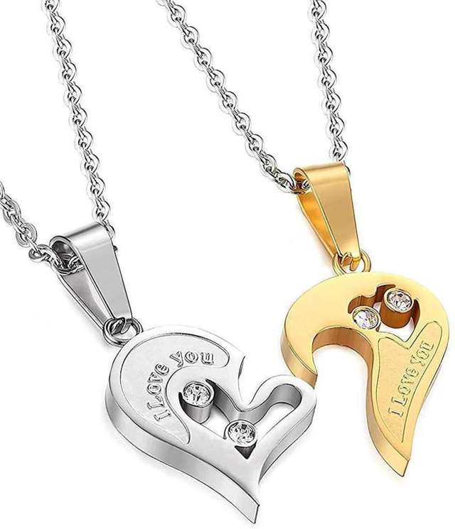 gold plated heart pandent for boys and girs with chain Gold-plated ...