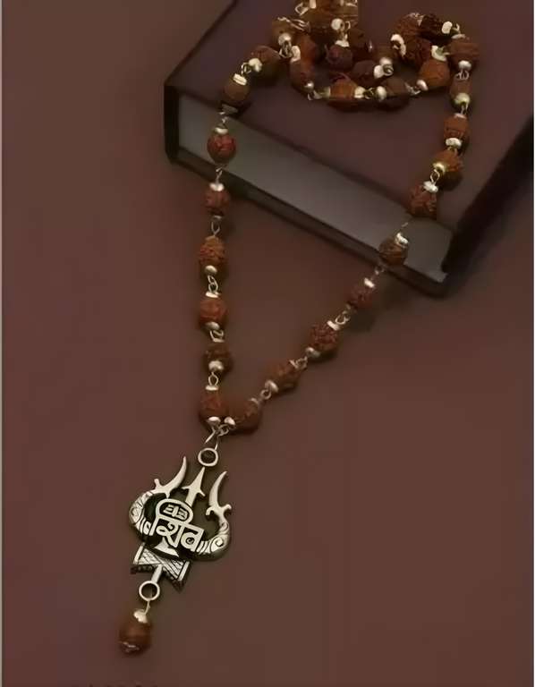 Lord Shiv Rudraksha Trishul Damaru Mahakal Locket for Men & Women Gold ...