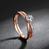 MYKI Cross adjustable Ring For Women Girls Stainless Steel Crystal Gold ...