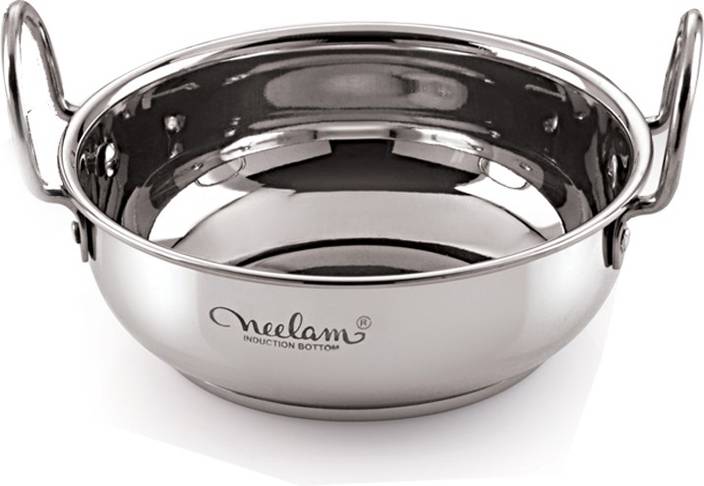 NEELAM Stainless Steel 12 (22G) Induction Bottom Kadai, 1500 ML ...