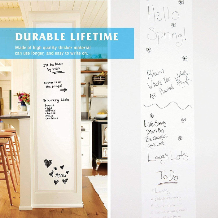 Peel And Stick Whiteboard Removable Dry-Erase Whiteboard Vinyl Wall ...