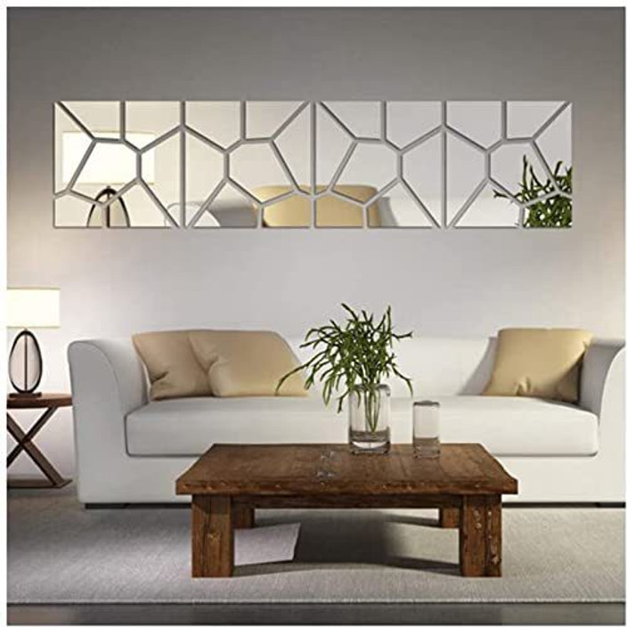 Mirror Wall Stickers 3D Hexagon Mirror Wall Stickers – Modern