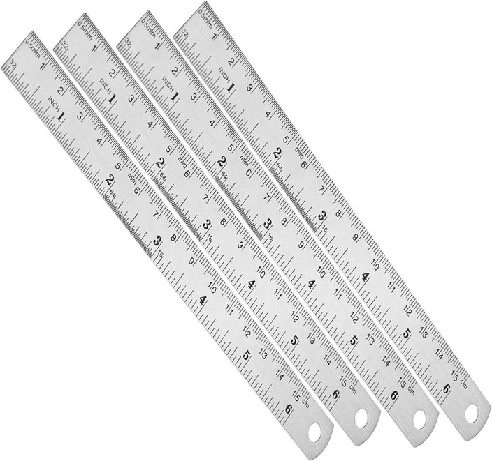 Precision Measuring Tool Stainless Steel Metal Ruler - 6, 12, 18, 24 ...