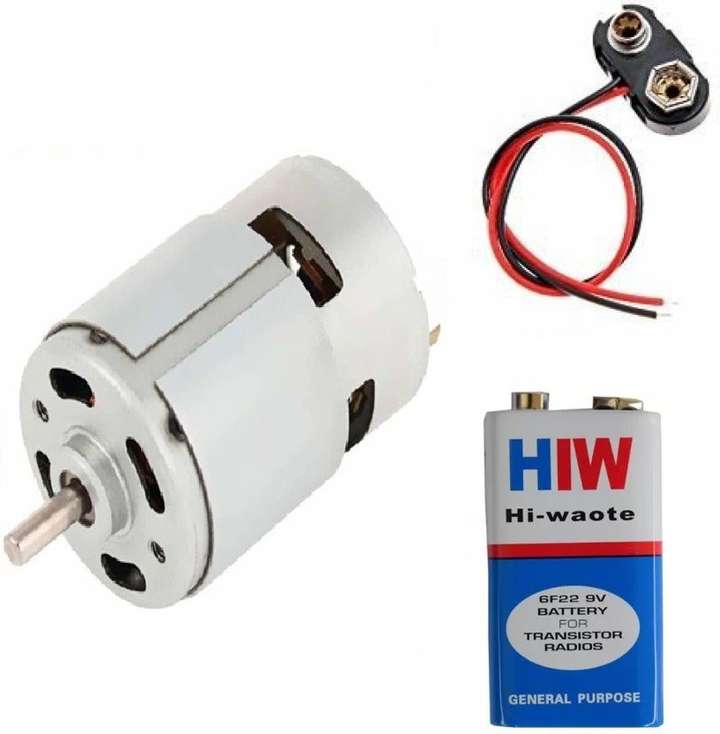 Bluekart Online 12 volt Dc Motor and 1 pcs 9 V BATTERY and 1 Pc Connector For Div Project Motor Control Electronic Hobby Kit Price in India Buy Bluekart Online 12