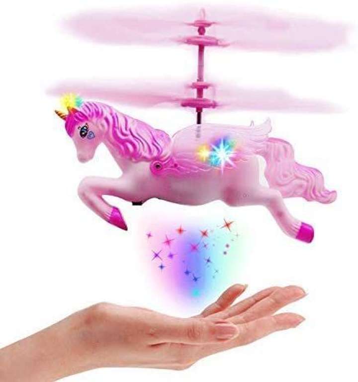 Maruti Flying Unicorn Toys Gifts for Girls Age 6 7 8 9 14 Years Old Pink Mini Hand Control Flying Helicopter Unicorn Fairy Doll Toys Flying Unicorn Toys Gifts for Girls Age