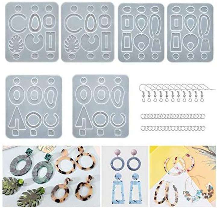 Suhome 156 Pcs Earring Resin Molds Mottled Statement Drop Dangle Resin Jewelry Casting Molds Silicone Resin Earring Molds Epoxy 156 Pcs Earring Resin Molds Mottled Statement Drop Dangle Resin Jewelry ...