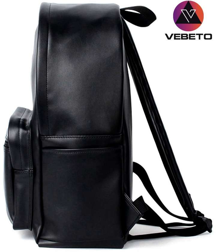 VEBETO PU Leather Bag Black 15 L Backpack Black Price in India Flipkart