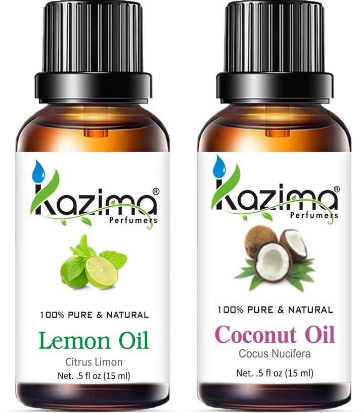Kazima Combo of Lemon Oil and coconut Oil For Hair Growth Skin care Each 15ML 100 Pure Natural Oil Price in India Buy Kazima Combo of Lemon Oil and coconut