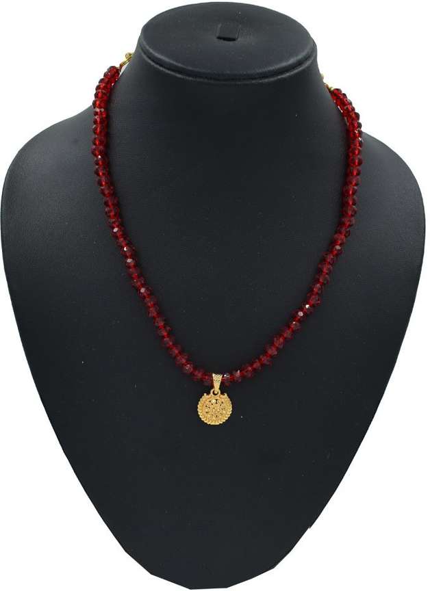 Gold necklace with crystal pendant store