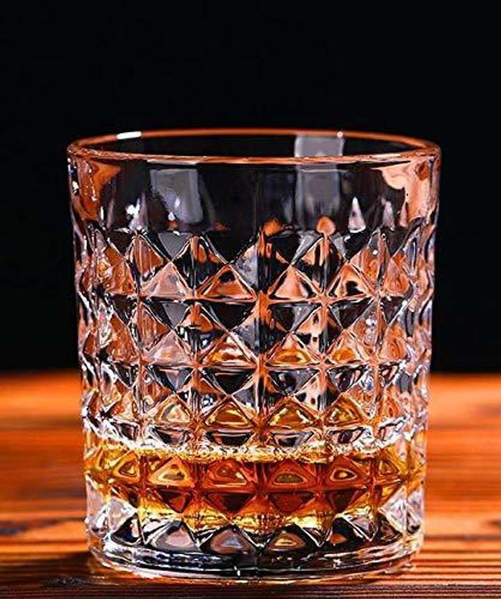 Staify Pack of 2 Diamond Cut Crystal Whisky Glass Luxurious Small Juice Glass Set Transparent Crystal Glass Clear Glass Material of Fresh Row Material Glass Set Whisky Glass Price in India