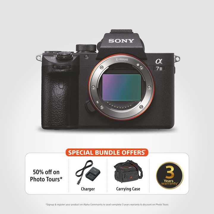 SONY Alpha ILCE 7M3 Full Frame Mirrorless Camera Body Only Featuring Eye AF and 4K movie recording Price in India Buy SONY Alpha ILCE 7M3 Full Frame Mirrorless Camera Body Only Featuring Eye AF and 4K...