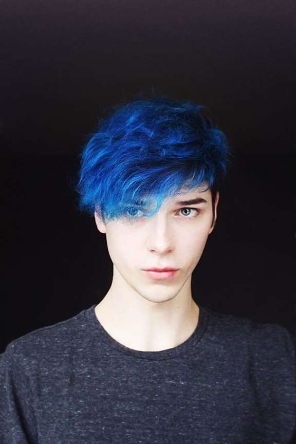 Blue hair mens store