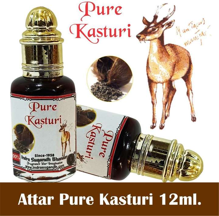 INDRA SUGANDH BHANDAR Real Pure Kasturi Deer Musk 24 Hours Freshness White Herbal Attar