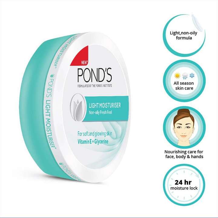 POND s LIGHT MOISTURISER NON OILY FRESH FEEL CREAM 150 ML Price in India Buy POND s LIGHT MOISTURISER NON OILY FRESH FEEL CREAM 150 ML Online In India Reviews Ratings Features Flipkart