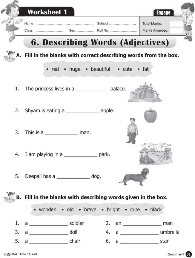 Free English Worksheets For Class 1 Cbse