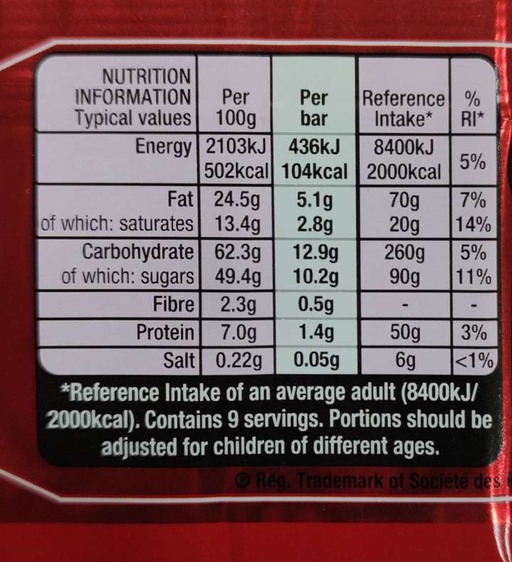 Kit Kat Food Label Nestlé Kit Kat 45g