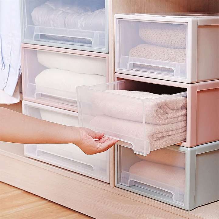 Plastic Storage Drawers For Clothes 4 Drawer Multi Coloured Storage