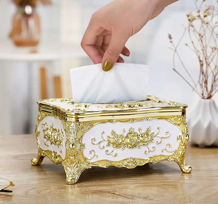 Rose gold tissue box cover store
