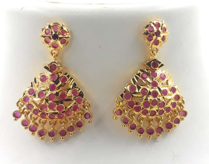 Flipkart Buy Anujeet Fashion Hub Gold Plated Covering 5 metal Impon AD Stone Dangler Earrings For Women Girls Copper Drops Danglers Online at Best Prices in India
