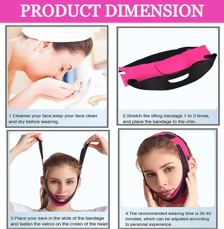 Chin Shaper Anti Wrinkle Elastic Face Slimming Bandage For Women V
