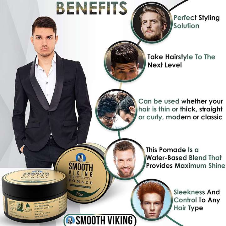 Smooth Viking Pomade for Men Best Hair Styling Formula for Medium Hold and High Shine Hair Cream Price in India Buy Smooth Viking Pomade for Men Best Hair Styling