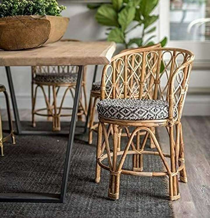 RAINBOW Wood Bamboo cane chair Natural Antique with cushion Outdoor Indoor Chair Cane Dining Chair Price in India Buy RAINBOW Wood Bamboo cane chair Natural Antique with cushion Outdoor Indoor Chair