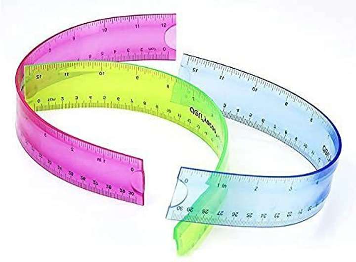 Flexible plastic ruler store