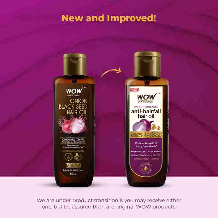 WOW SKIN SCIENCE Onion Collagen Anti Hairfall Hair Oil Nourishes Scalp Stimulates Roots Hair Oil Price in India Buy WOW SKIN SCIENCE Onion Collagen Anti Hairfall Hair Oil