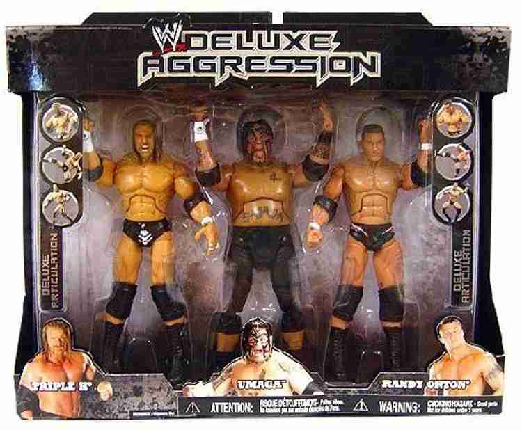 Jakks Pacific Wwe Wrestling Exclusive Deluxe Aggression Action Figure 3 Pack Randy Orton Triple H And Umaga Toy Wwe Wrestling Exclusive Deluxe Aggression Action Figure 3 Pack Randy Orton Triple