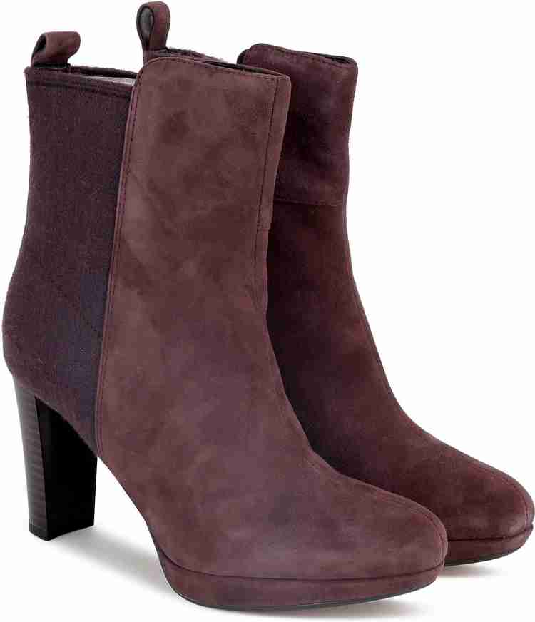 CLARKS Kendra Porter Aubergine Boots For Women Buy Aubergine Color CLARKS Kendra Porter Aubergine Boots For Women Online at Best Price Shop Online for Footwears in India Flipkart