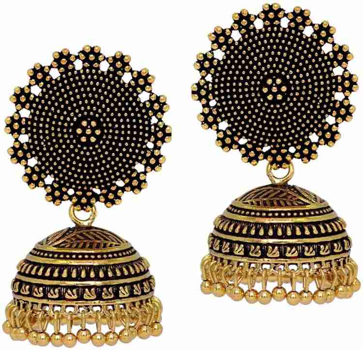 Flipkart Buy Jaipur Mart Oxidised Gold Plated Jhumka Earrings Brass Jhumki Earring Online at Best Prices in India