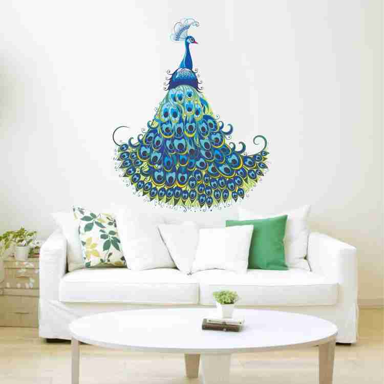 Flipkart SmartBuy 91 cm Wall Decals Blue Peacock Wall Stickers Self Adhesive Sticker Price in India Buy Flipkart SmartBuy 91 cm Wall Decals Blue Peacock Wall Stickers